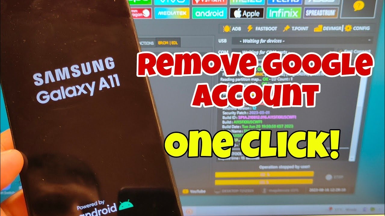 Samsung Galaxy A11 (SM-A115F). Remove Google Account, Bypass FRP. One Click UnlockTool. - YouTube