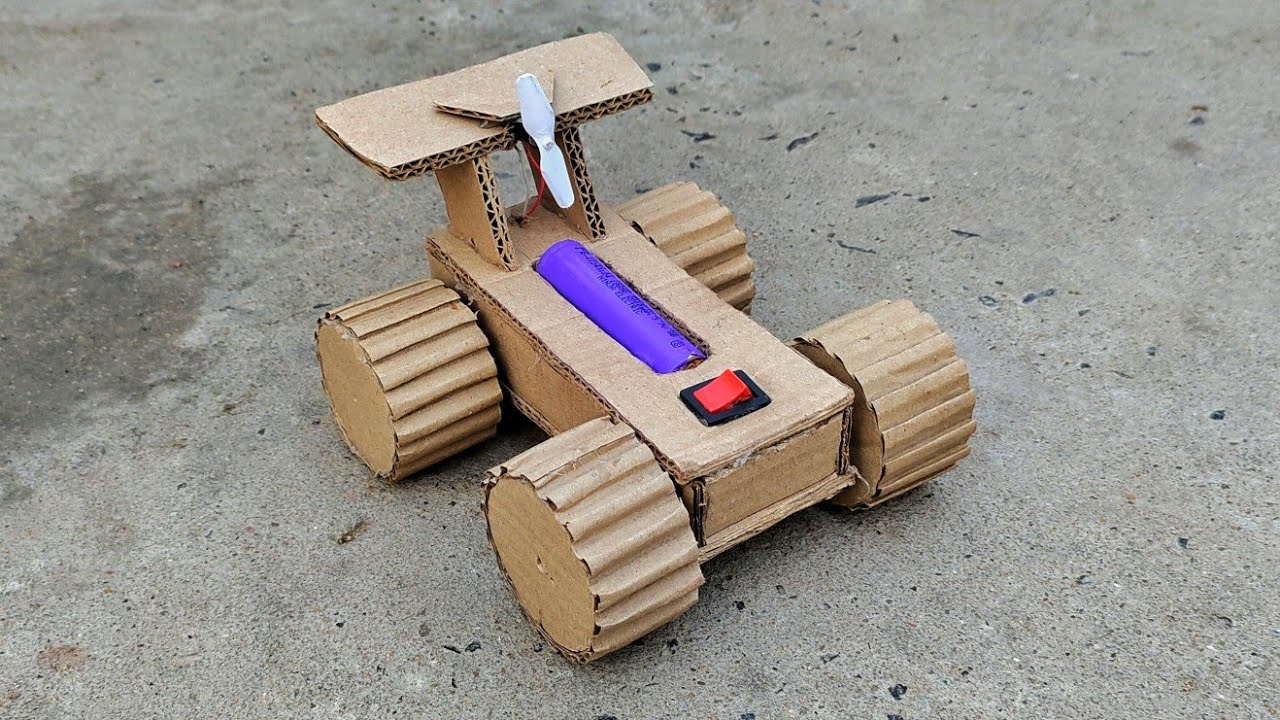Make Air-Powered Car At Home from Cardboard | DIY Cardboard Air Car ...