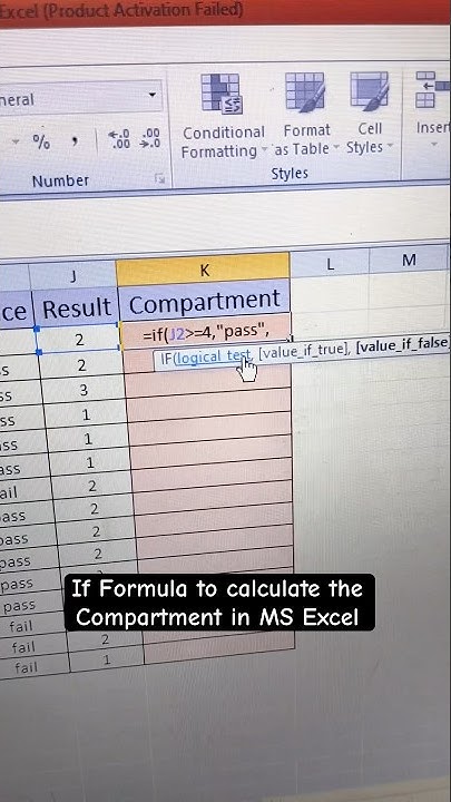 If Formula in MS Excel to calculate the student’s compartment | MS Excel Techniques @toppercorps ...