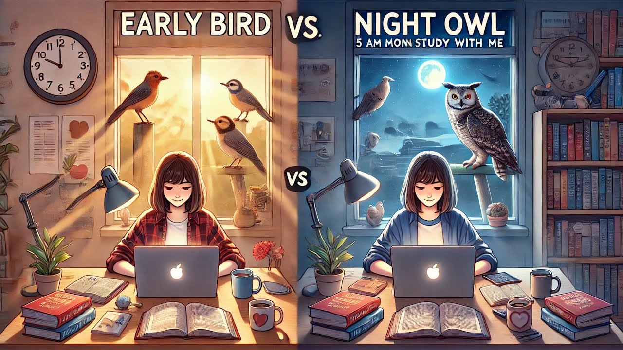Early Bird 🕊 Vs Night Owl🦉 Study | 5 AM Morning Live Study With Me ...