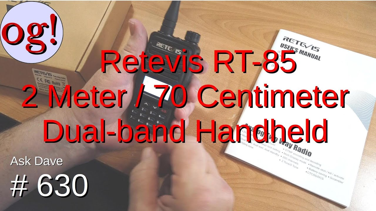 Retevis RT 85 2 Meter 70 Centimeter Dual band Handheld 630 YouTube