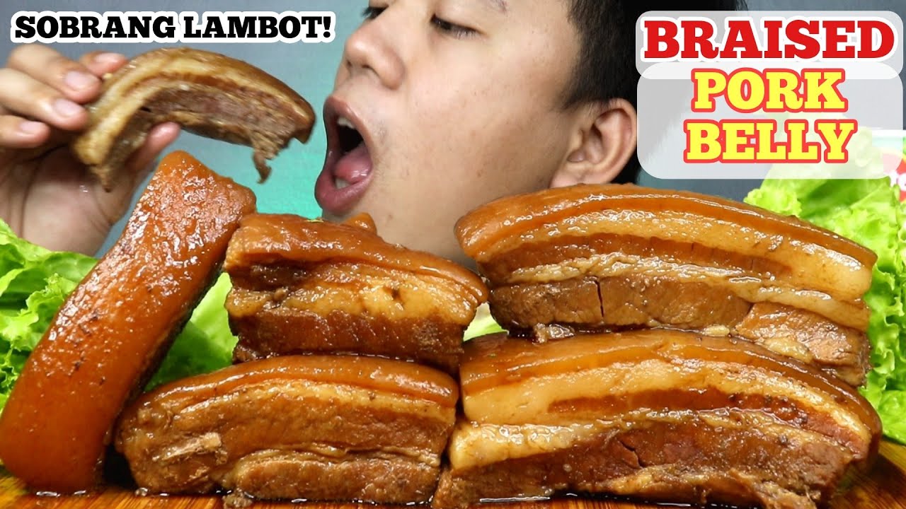 MELT IN YOUR MOUTH BRAISED PORK BELLY MUKBANG | Pork Belly | Pinoy ...