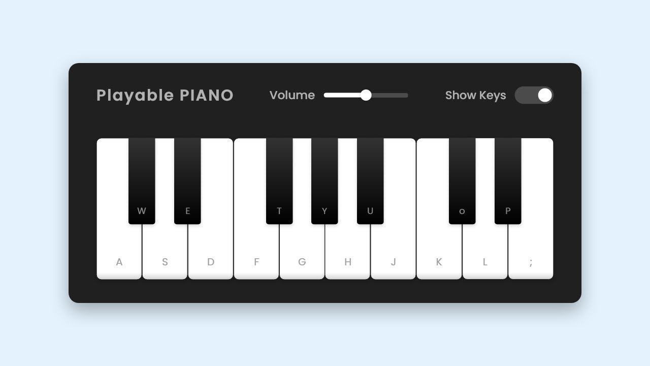 Build A Playable PIANO in HTML CSS & JavaScript Virtual Piano 🎹 in ...