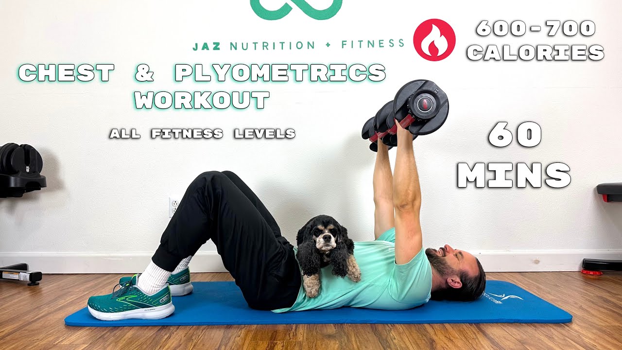 60 Minute Chest & Plyometrics Workout for All Fitness Levels | 🔥 600 ...