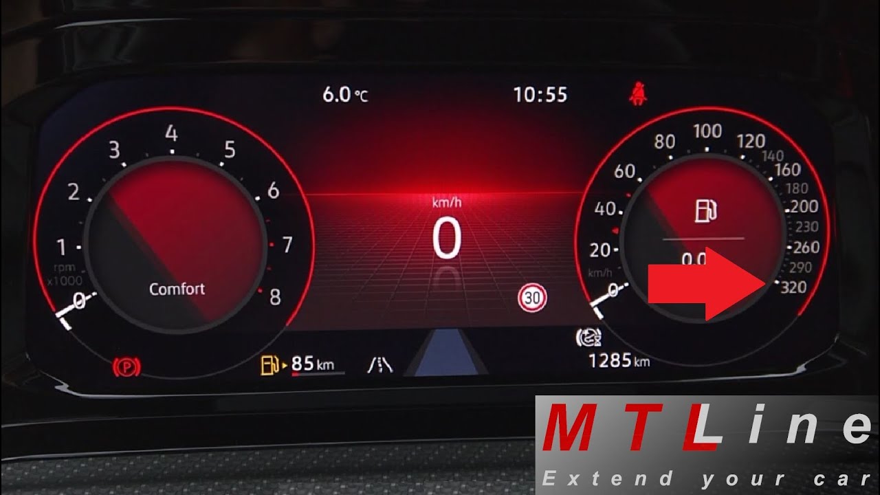 VW Golf 8, MY2020 – speed scale change – sprememba hitrostne skale ...