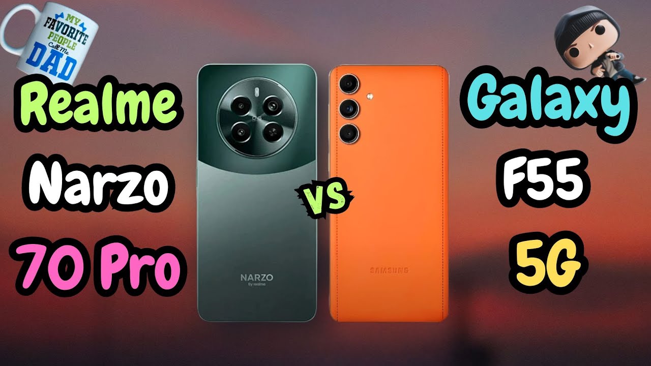 Samsung Galaxy F55 Vs Realme Narzo 70 Pro | Difference in Processor and Price of 5K | Which is ...