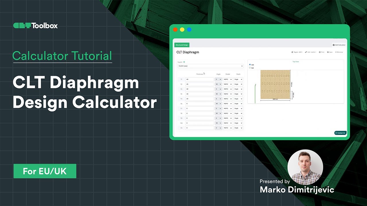 CLT Diapgram Design Calculator (EU & UK) - YouTube
