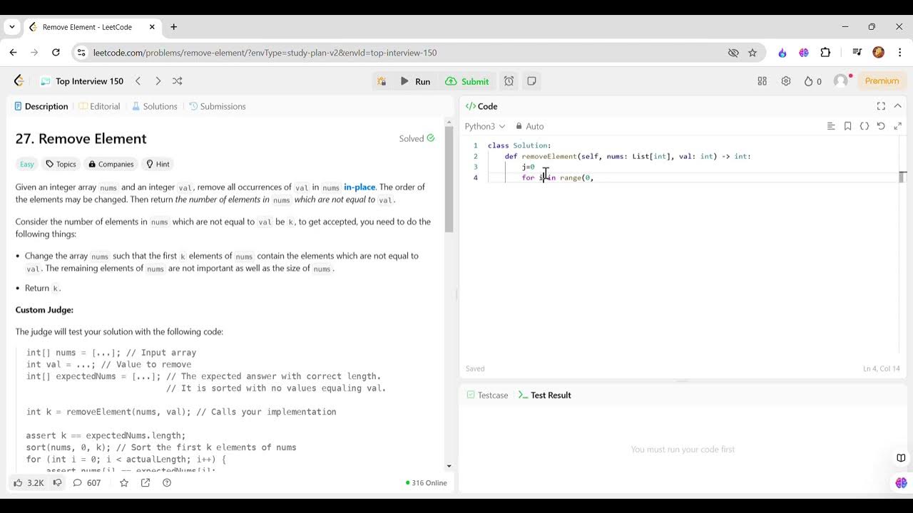 27. Remove Element - YouTube