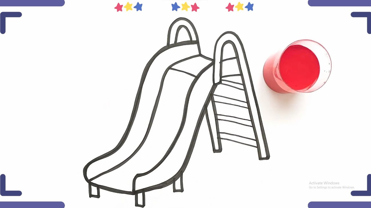 How to draw a slide ladder. Step by step - YouTube