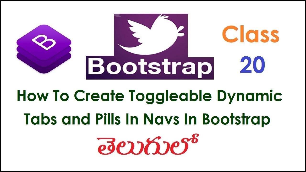 How To Create Toggleable Dynamic Tabs And Pills In Nav Ibootstrap I Bootstrap Tutorial Telugu 20