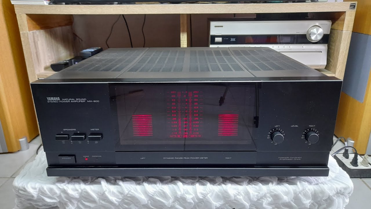 เพาเวอร์แอมป์ yamaha mx-600 กำลังไดนามิกสูง ข้างละ250w ที่8โอม made in ...