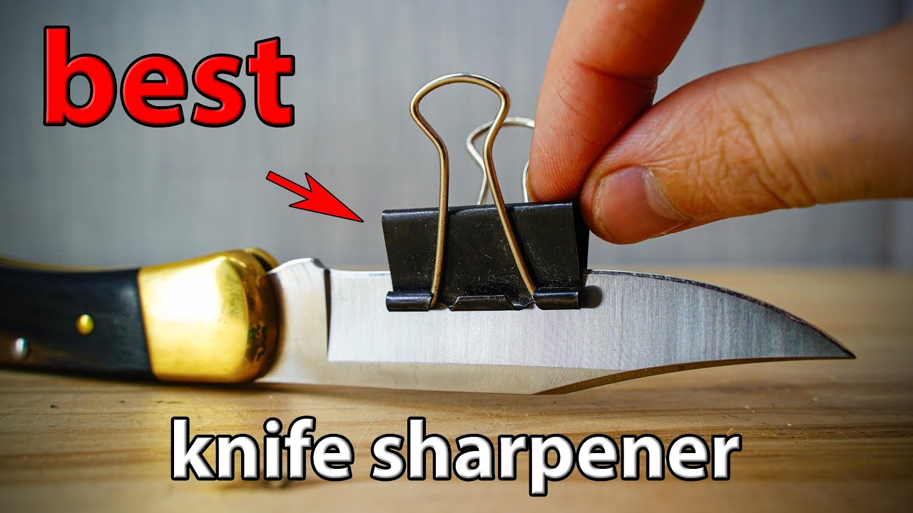 DIY amazing Knife Sharpener from Binder Clip - YouTube