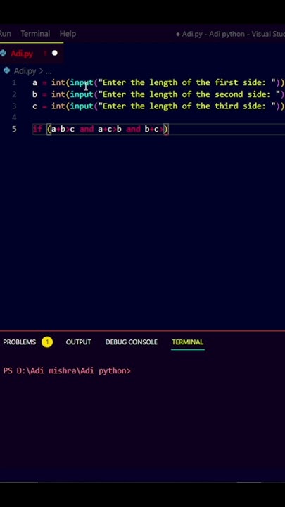 Python Program To Determine If Side Lengths Form A Triangle - YouTube