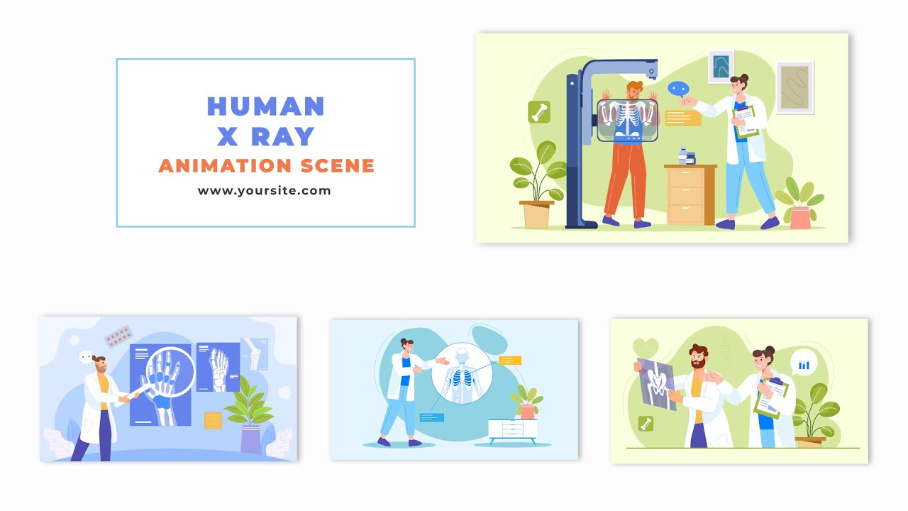 Human X Ray Educational Flat Animation Scene After Effects Template ...