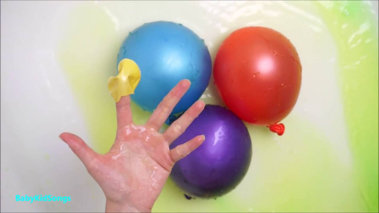 [ Learn Colours] 5 Colors Water Wet Balloons Balloon Nursery Rhyme ...