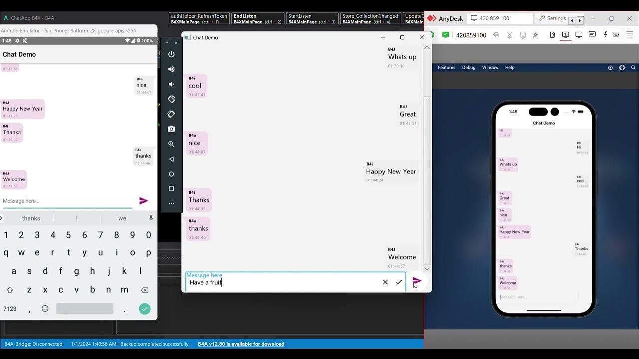 ChatApp Demo B4X FirebaseFirestore - YouTube