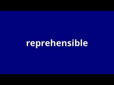 what is the meaning of reprehensible - YouTube