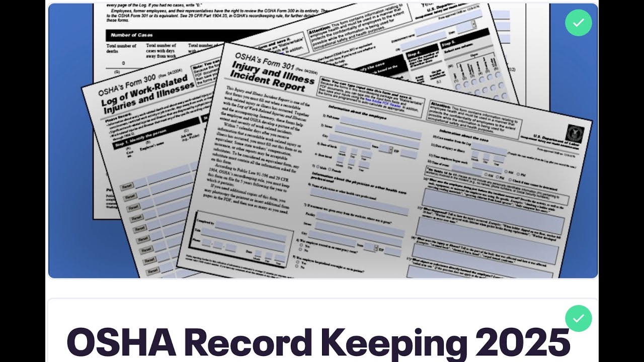 OSHA Record Keeping 2025! - YouTube