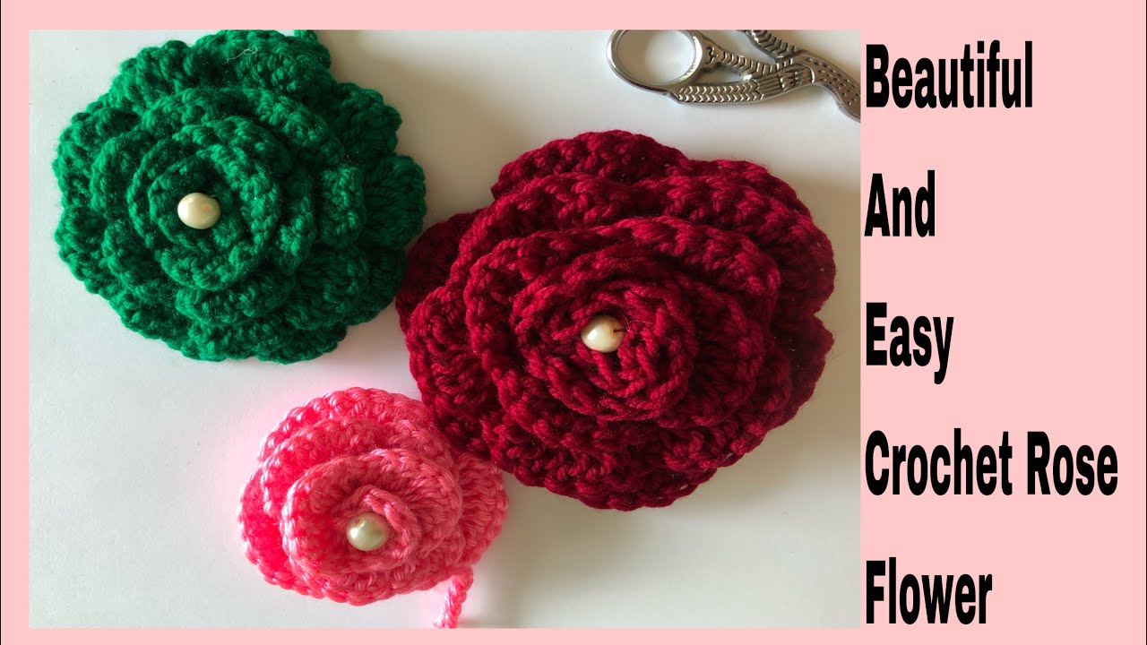 Crochet Rose Flower | Easy Crochet Rose Flower Tutorial For Beginners ...