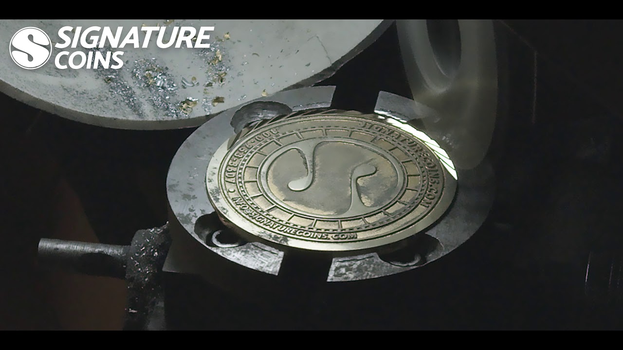 Edge Cutting - Coin Production - Signature Coins - YouTube