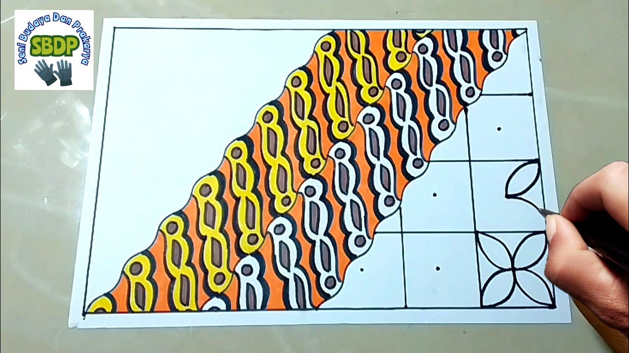 cara menggambar batik parang kusumo kombinasi batik bunga dan batik ...
