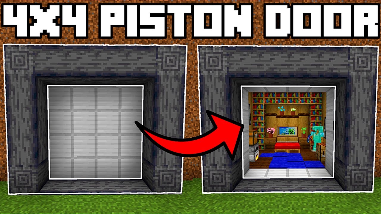 🦅 Minecraft Bedrock 1.20 | EASY 4x4 PISTON DOOR TUTORIAL! - YouTube