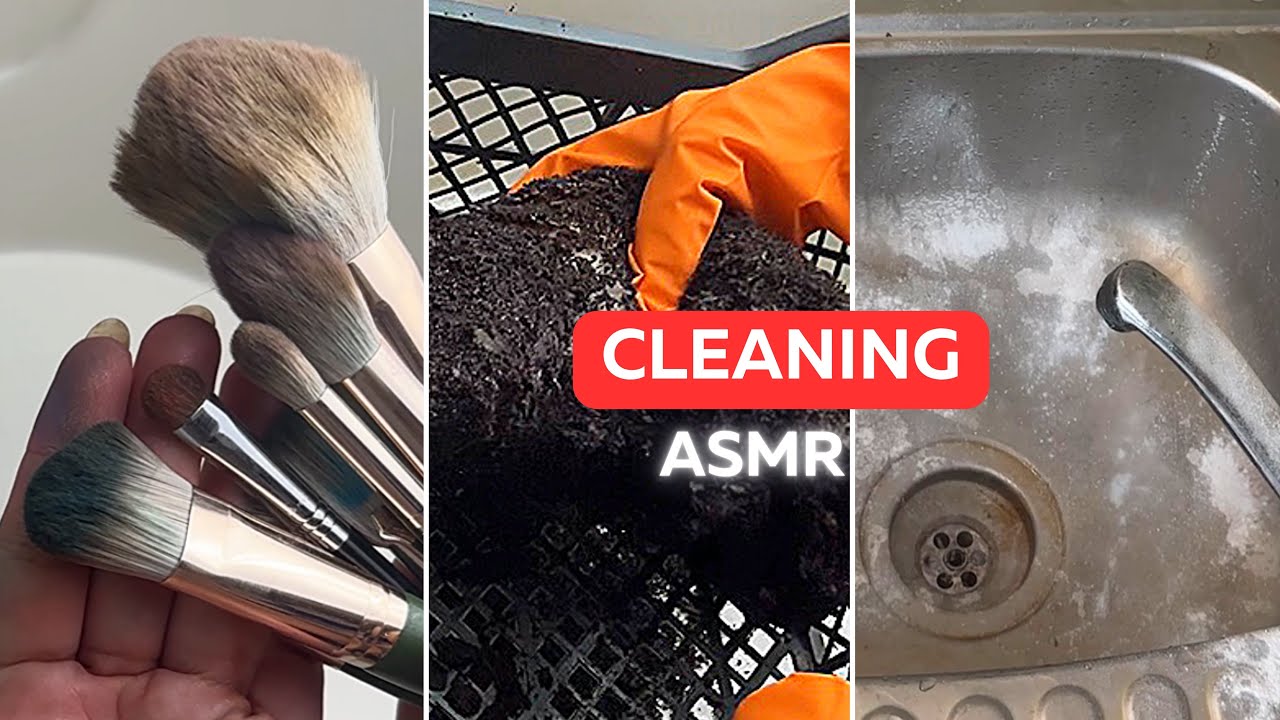 Cleaning compilation ASMR | Makeup Brush Cleaning - YouTube