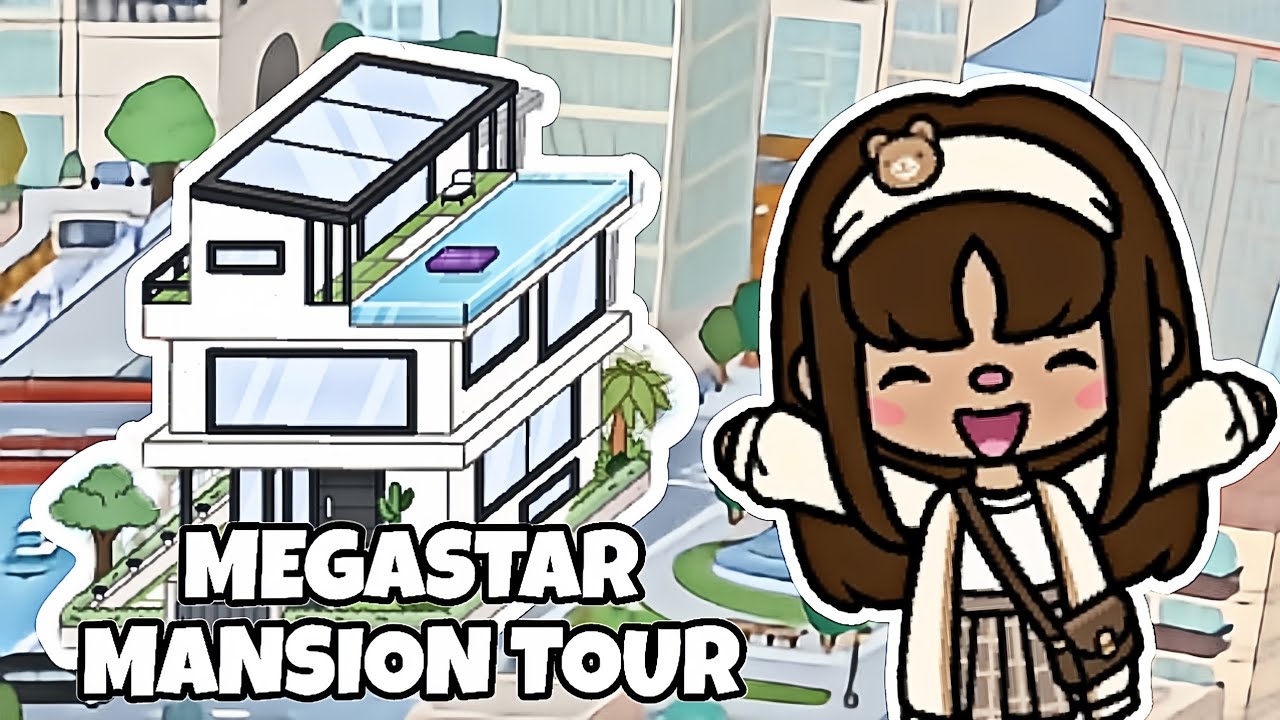Aesthetic Megastar Mansion House Tour 🏠 With Voice Toca Boca World 7032
