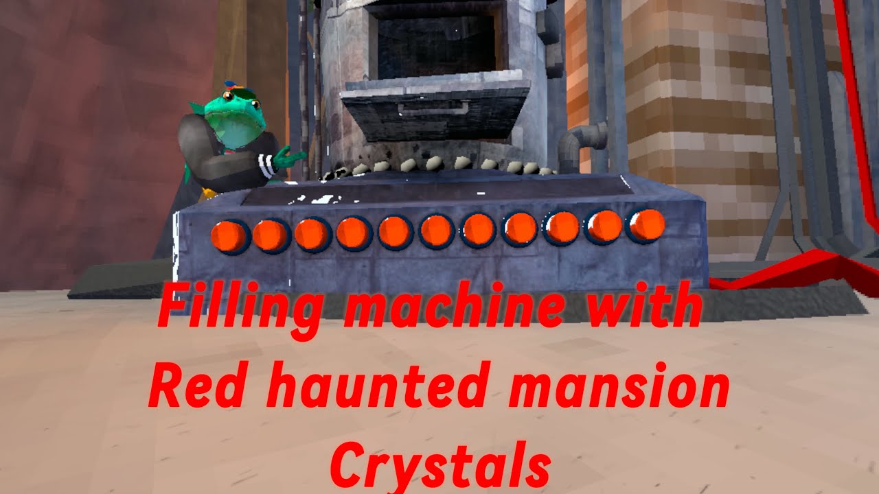 Filling the machine with red haunted mansion crystals - YouTube