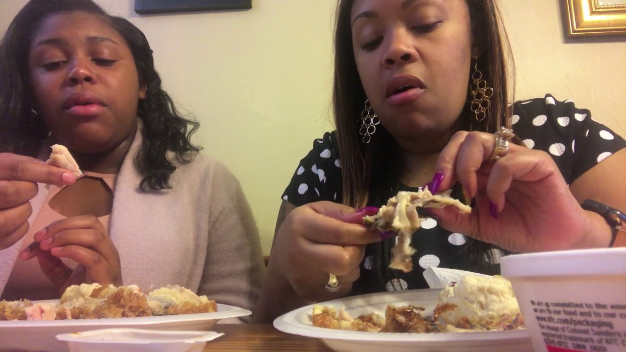 Mom and daughter KFC Mukbang - YouTube