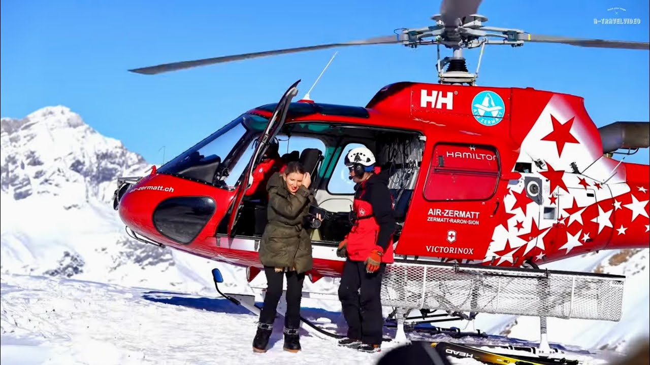 Helicopter 🚁Tour to Matterhorn ,Zermatt || Ski Resort Rothorn🇨🇭 ...