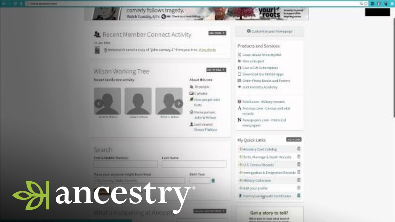 Adding a Quick Link to Your Ancestry Home Page | Ancestry - YouTube