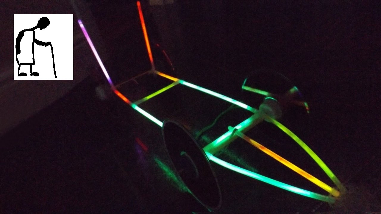 Glow Stick Rubber Band Powered Car - YouTube