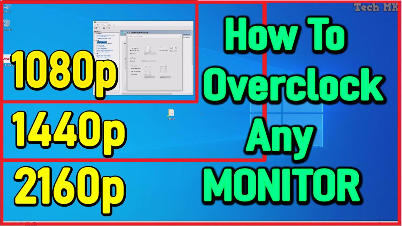 How to OVERCLOCK any MONITOR | 2020 | 1080p/1440p/2160p/60Hz/75Hz/120Hz ...