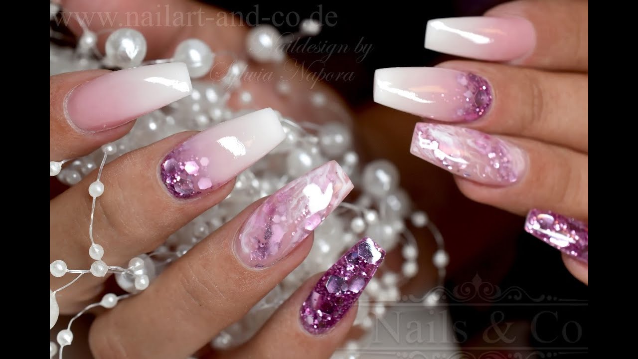 Babyboomer Nägel mit Glitzer-Nail Art - Baby boomer nails with glitter ...