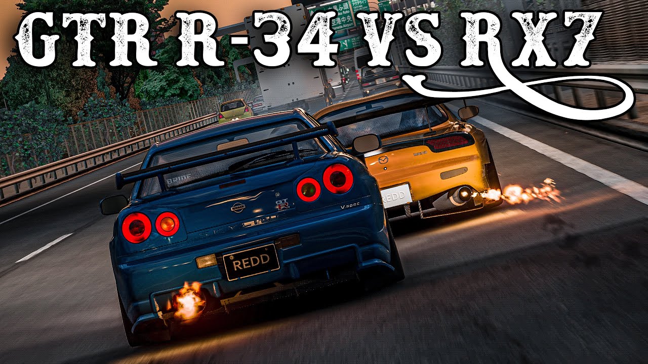 2 JDM LEGENDS: GT-R R34 Vs RX7 in JAPAN! - Assetto Corsa Mods - YouTube