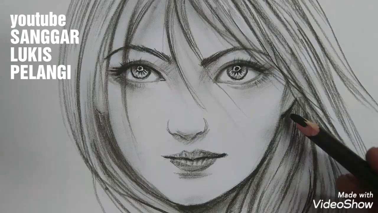 Tutorual menggambar wajah dengan pensil | TUTORIAL girl drawing - YouTube