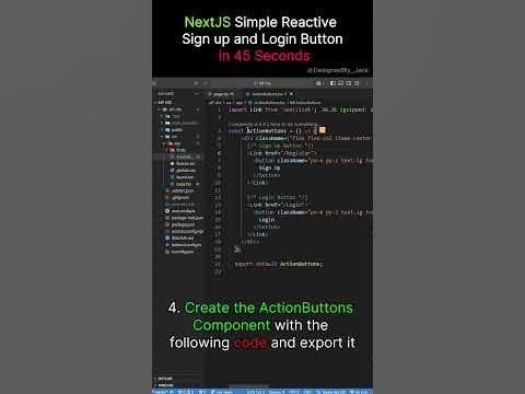 NextJS Sign up and Login Buttons in just 45 Seconds #webdevelopment #nextjs #react #javascript ...