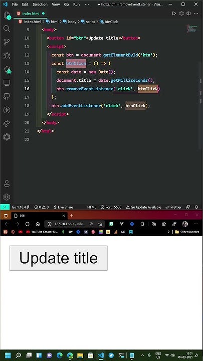 How to use the removeEventListener method in JavaScript #shorts - YouTube