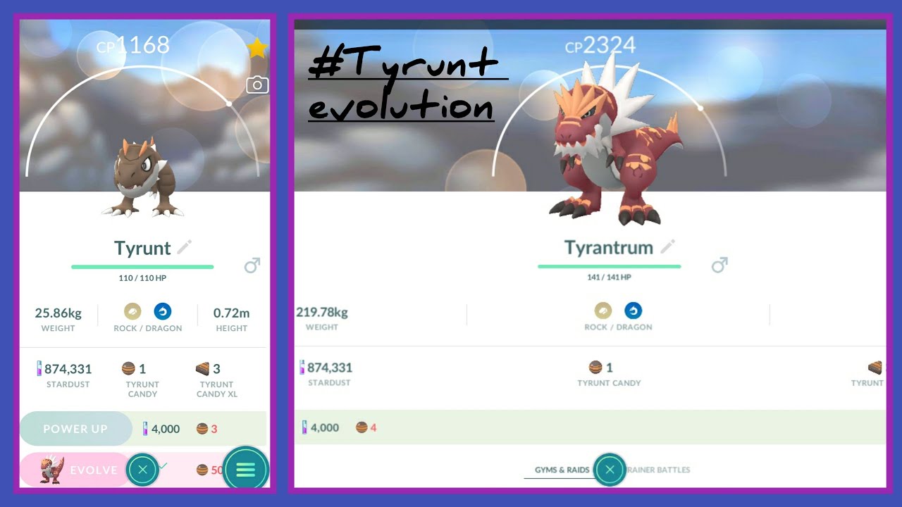 Tyrunt and evolution Tyrantrum #pokémon_Go #shorts #shortsvideo - YouTube