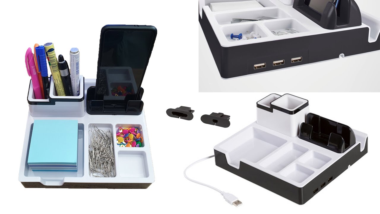 Silvercrest Desk Organiser With USB Ports SDO 3 A1 - YouTube