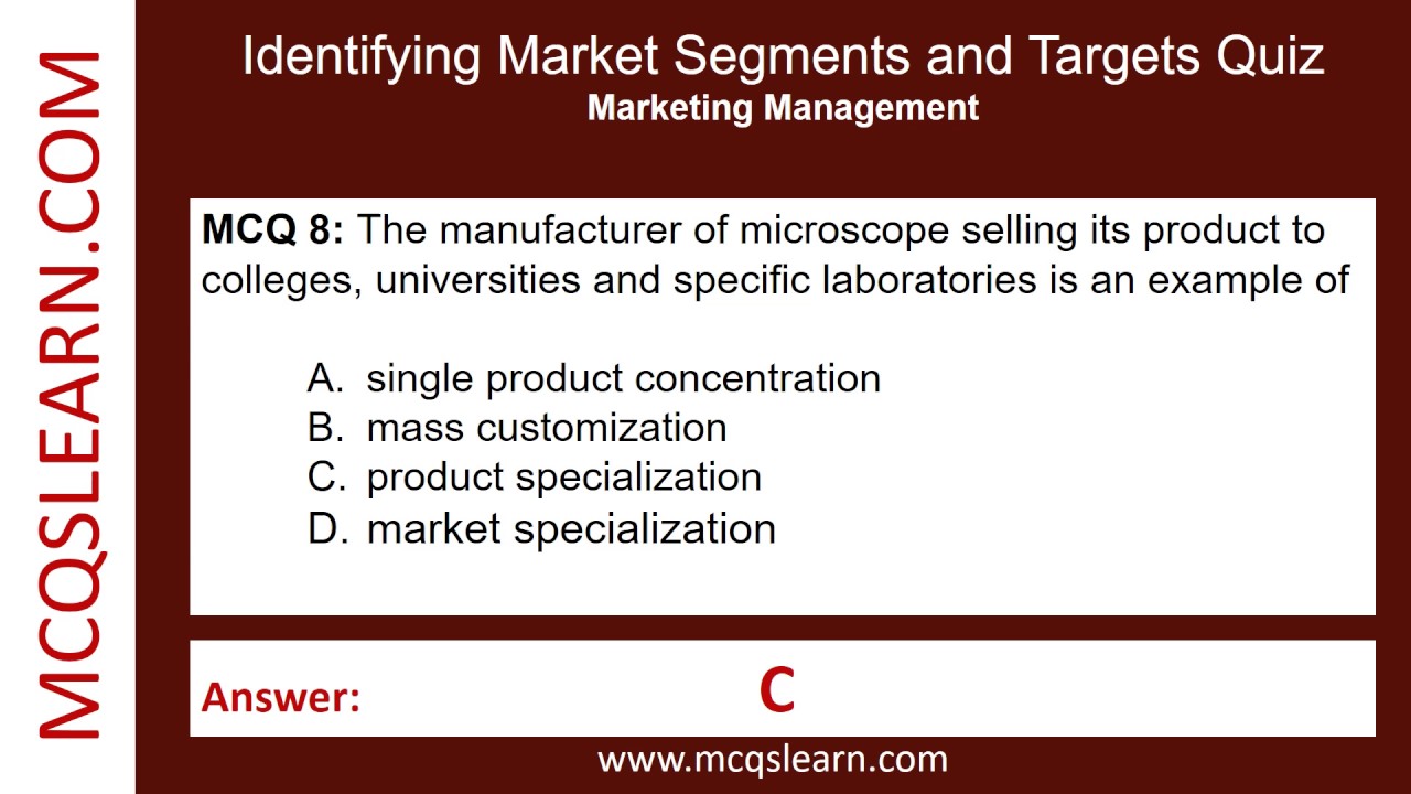 Market Segmentation MCQ | Market Segmentation Questions Answers | Class ...