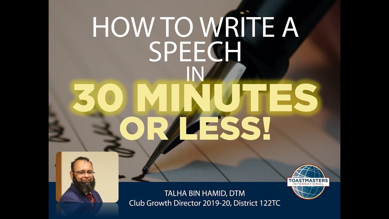How to Write a Speech in 30 minutes or less! - YouTube