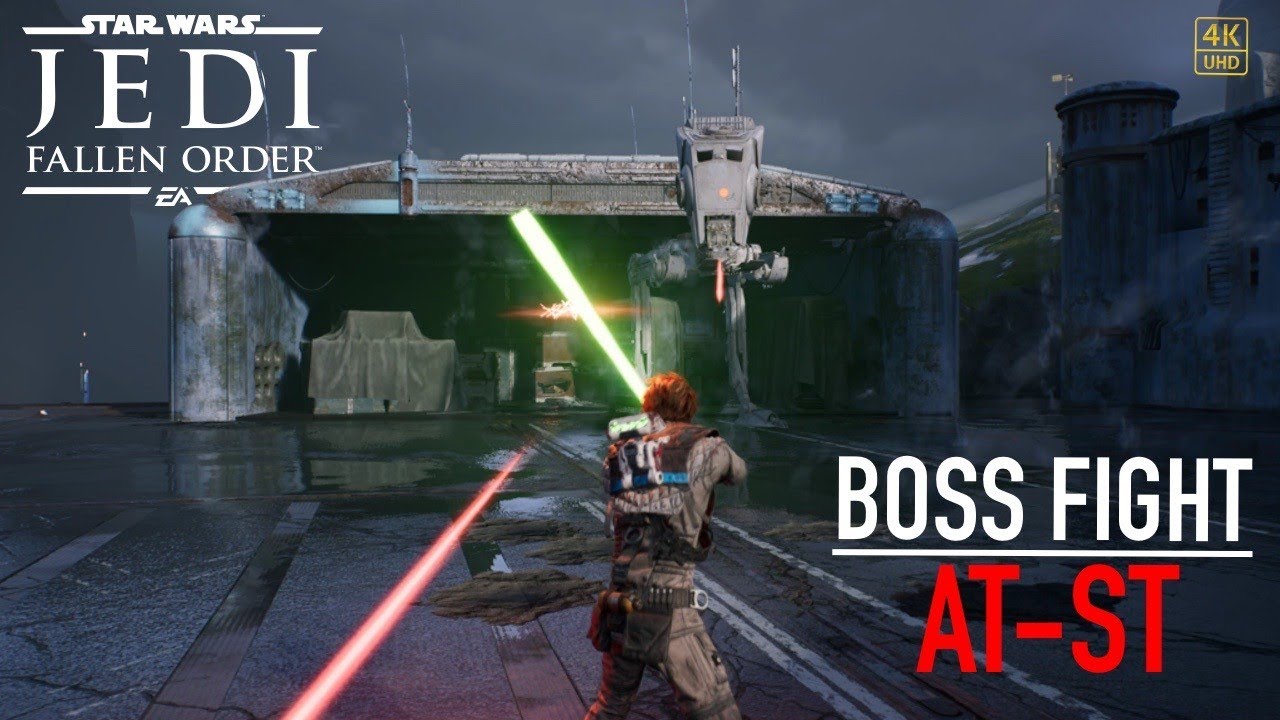 Star Wars Jedi Fallen Order | Boss Fight AT-ST Boss | 4K 60FPS - YouTube
