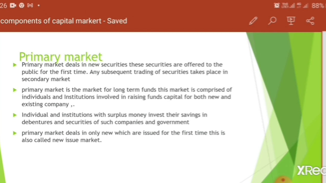 components of capital market- Primary market - YouTube