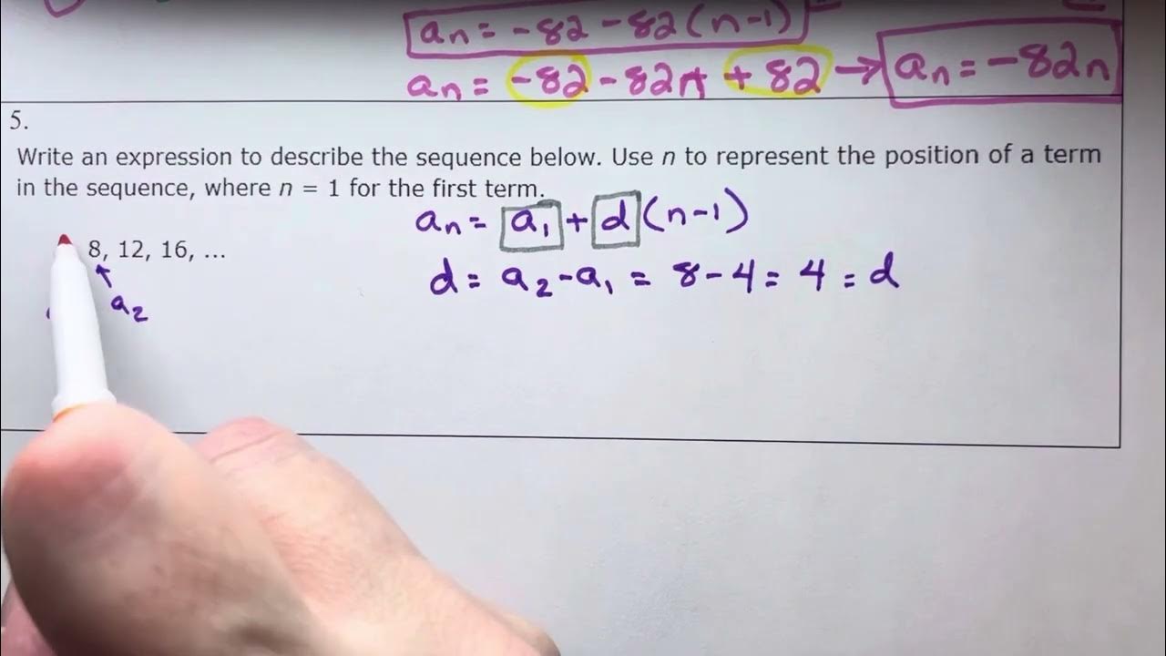 Write Variable Expressions for Arithmetic Sequences (Example 5) - YouTube