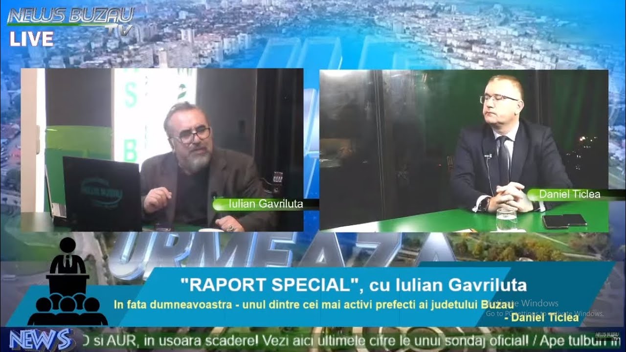 LIVE - TV NEWS BUZAU - "RAPORT SPECIAL", cu Iulian Gavriluta. In fata dumneavoastra - unul ...