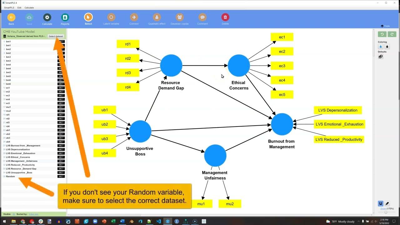 SmartPLS 4: Common Method Bias with Random Dependent Variable - YouTube