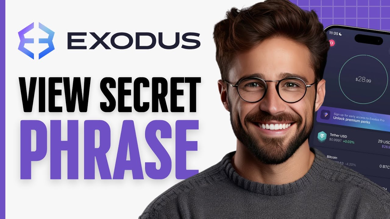 How to View Secret Phrase on Exodus Wallet - YouTube