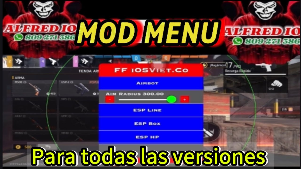 Mod menu FREE FIRE PARA IOS TODAS LAS VERSIONES 100% anti ban e black 💥 ...